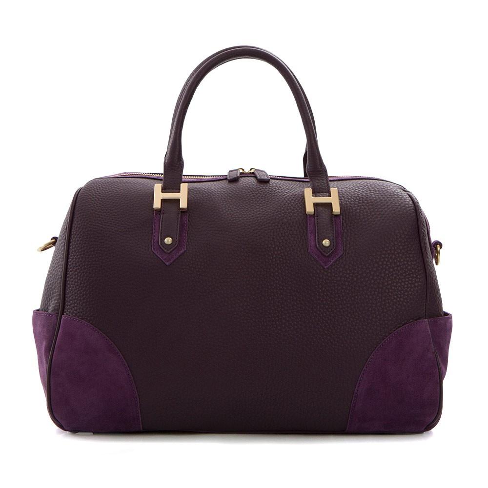 Soho Classic Leather Suede Large Satchel Purple